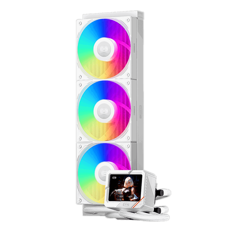 Система жидкостного охлаждения PCCooler GT360 ARGB Display WH, 360 мм