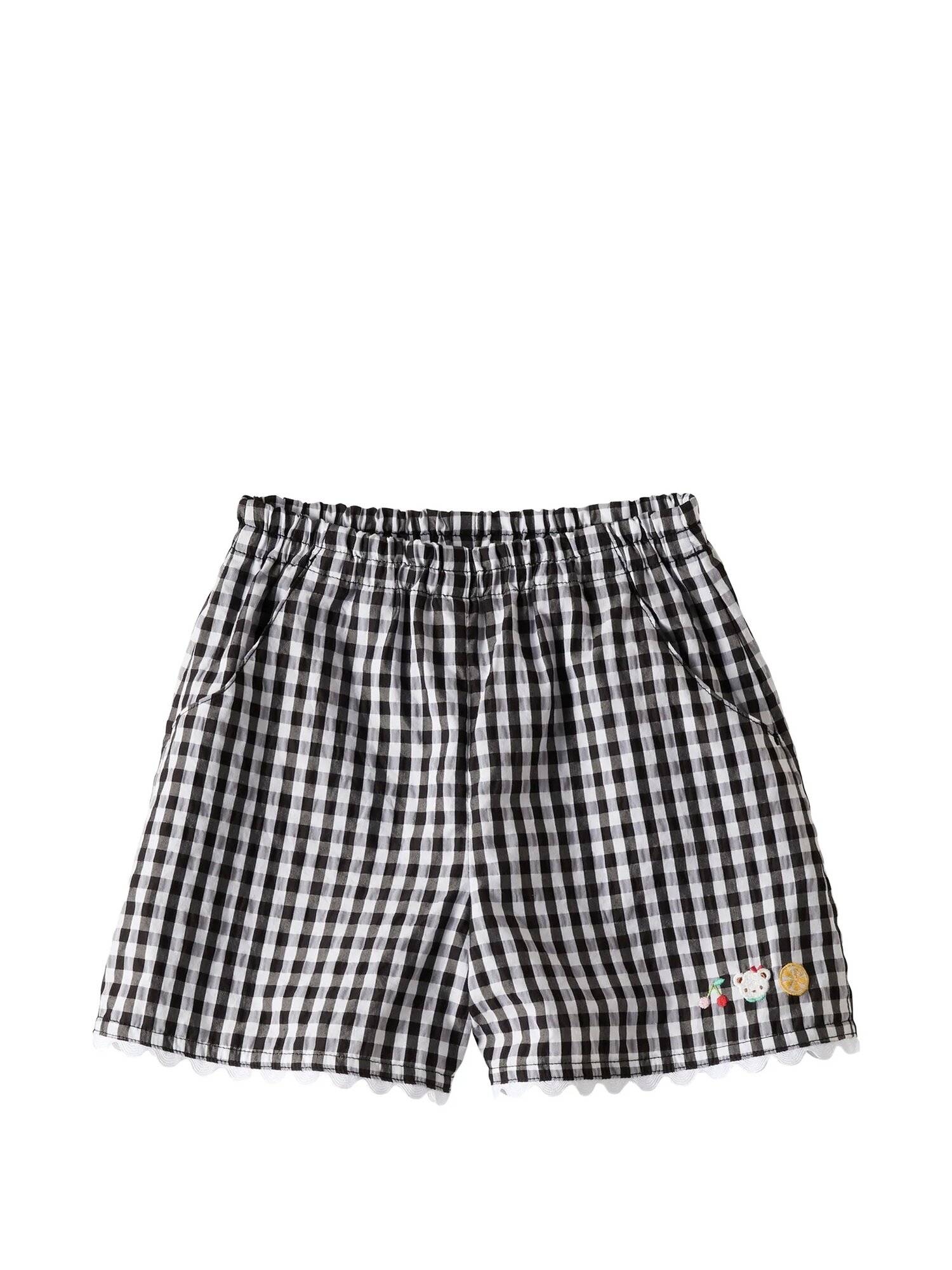 Шорты Gingham-check scalloped-trim shorts