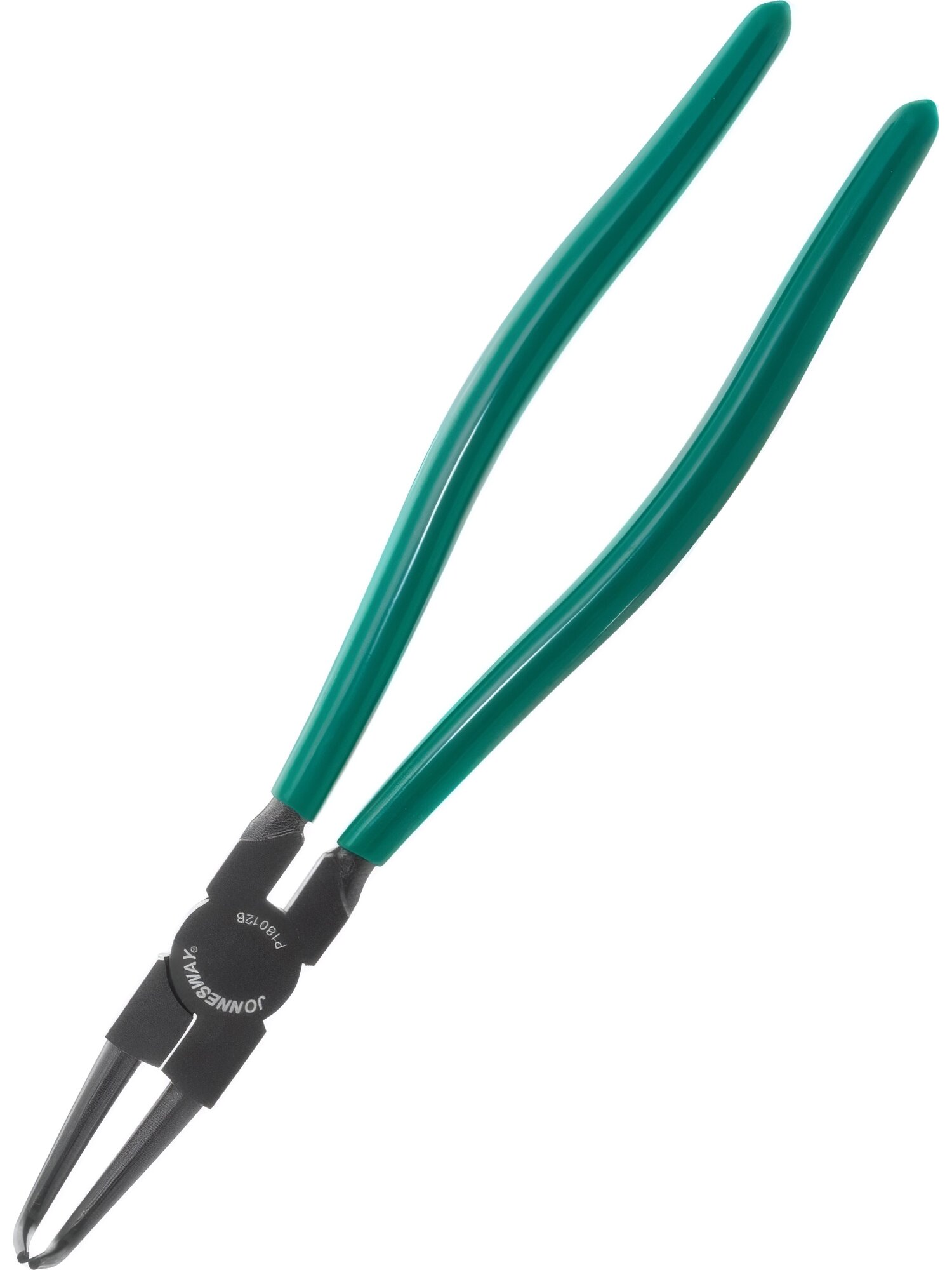 Щипцы изогнутые Jonnesway P18012B для стопорных колец удлиненные с ПВХ рукоятками, сжим, 85-165 мм, 3.5-4.0 мм, 310 мм