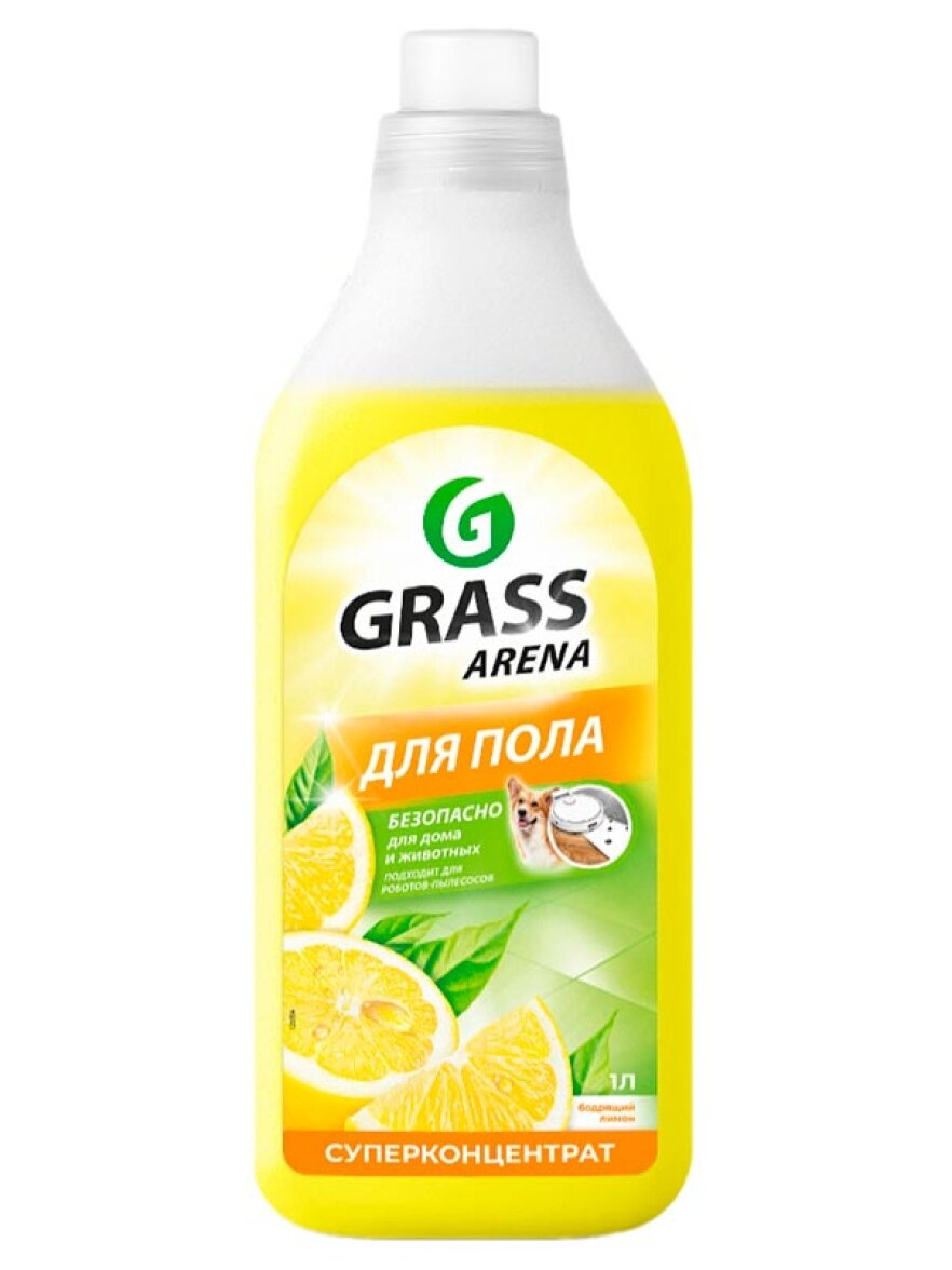 Средство для мытья пола Grass ARENA Лимон, с полирующим эффектом, 1 л