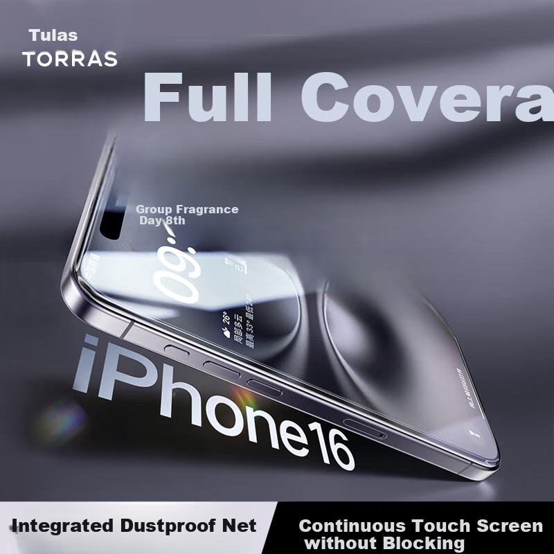 TORRAS 3D закругленные края, ультра-тонкая стеклянная защита для iPhone 16, полное покрытие, пыленепроницаемая HD