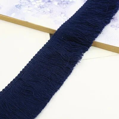 Хлопковая бахрома Meetee 50 мм Синий, 5cm-10Meters, 19DarkBlue