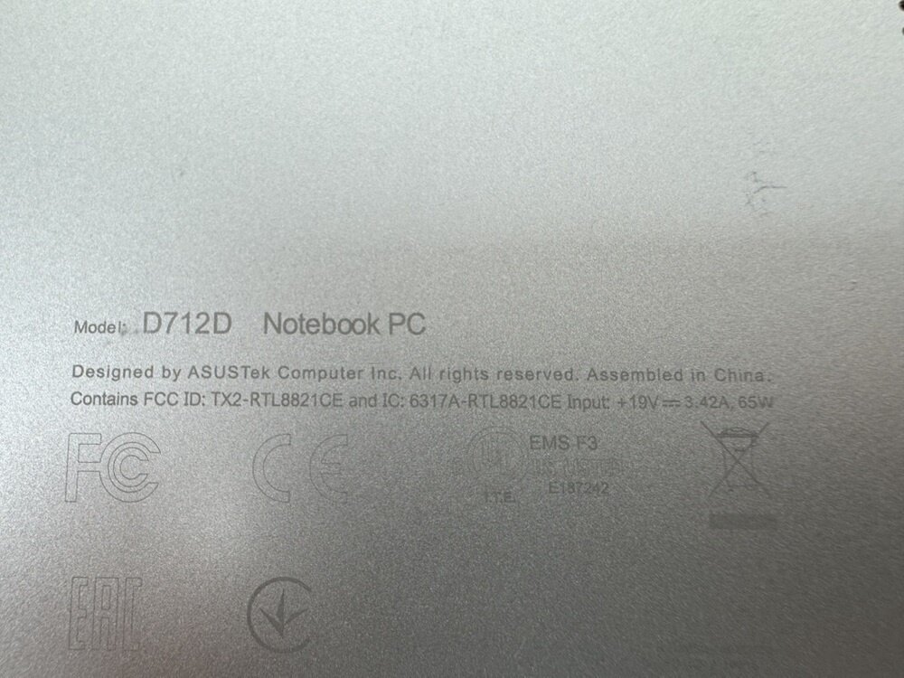 Ноутбук Asus D712D\17.3" IPS FullHD\AMD Ryzen 3 3200U\ 8ГБ DDR4 \Radeon(TM) 540X\(SSD): 512ГБ,Б/У