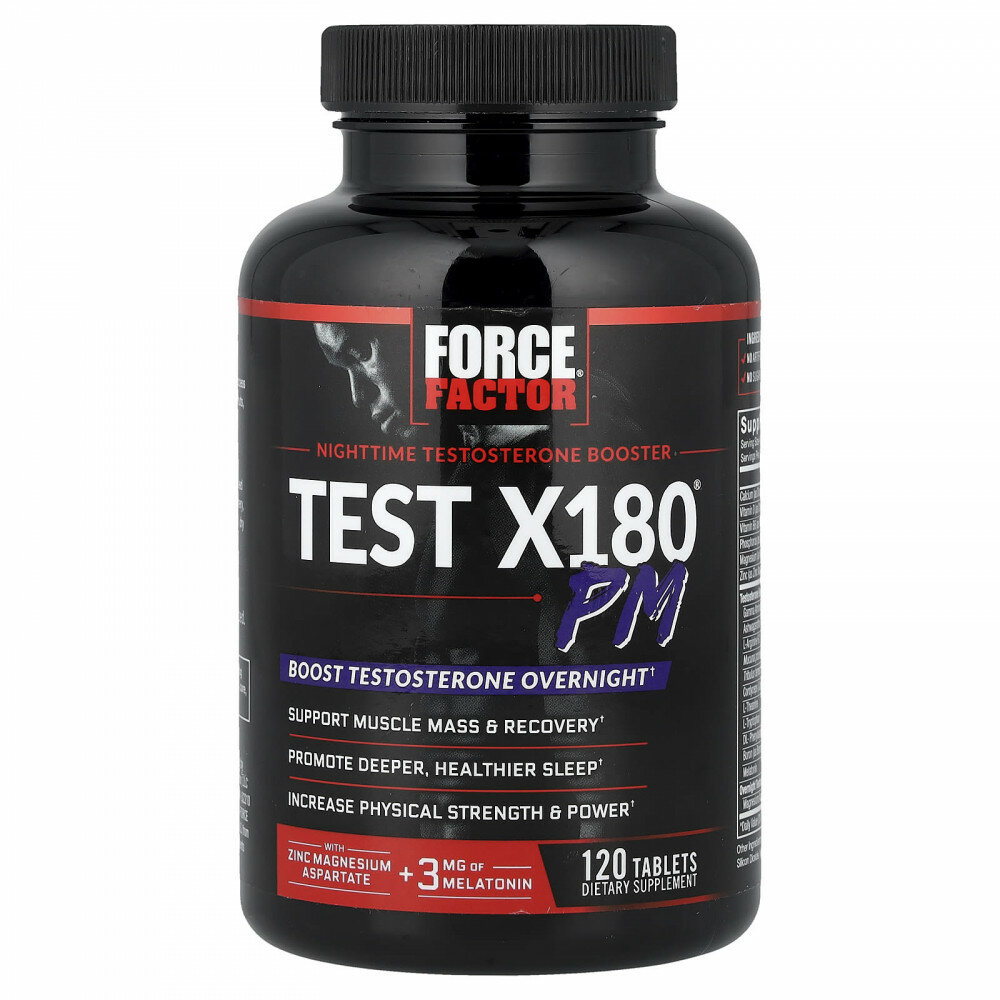 Force Factor Test X180 PM, 120 таблеток из США