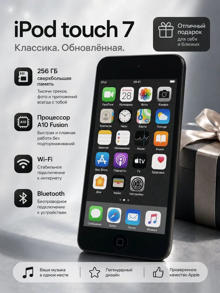 Apple MP3-плеер 256 ГБ, черный