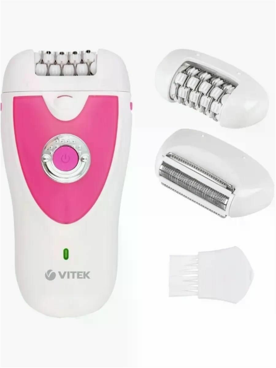 Эпилятор электрический женский Vitek VT-2244 беспроводной с подсветкой и насадкой-триммером