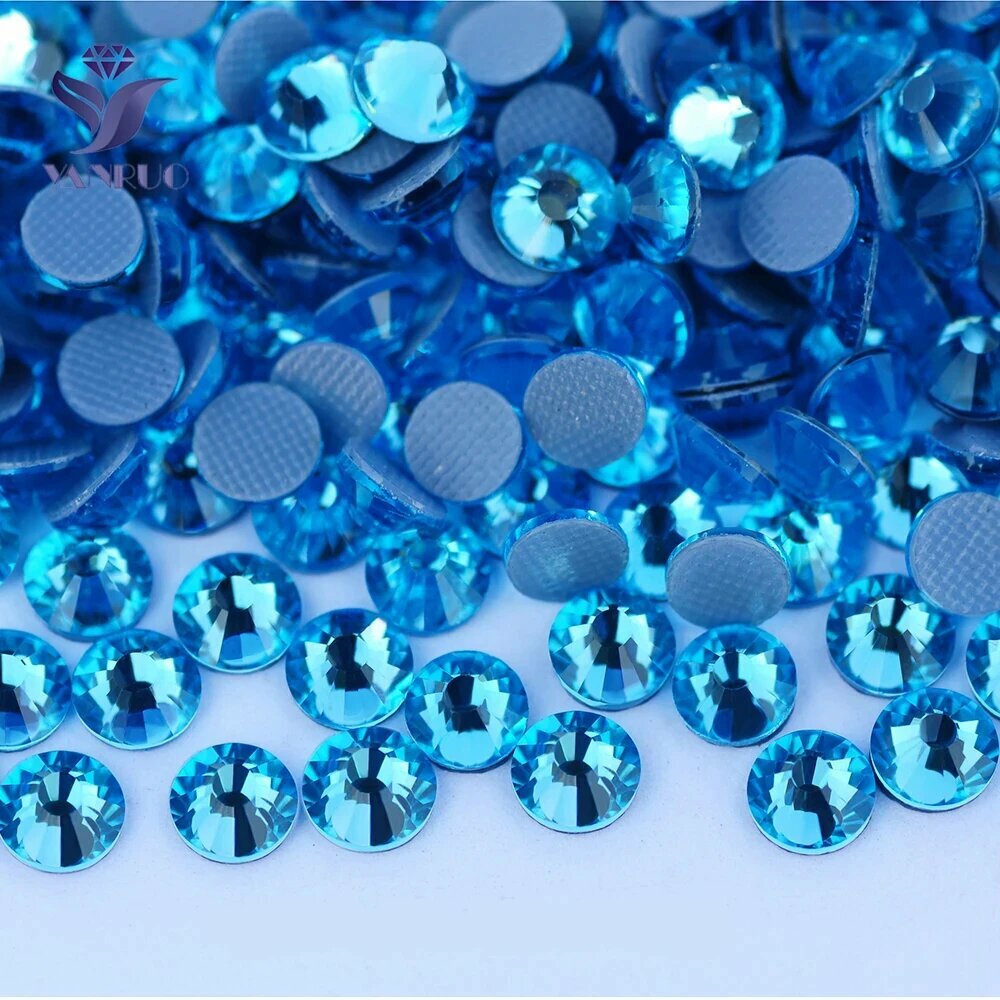 PUBRILEX Стразы Аквамарин Хрустальные Плоские для декорирования SS30-6mm 288PCS