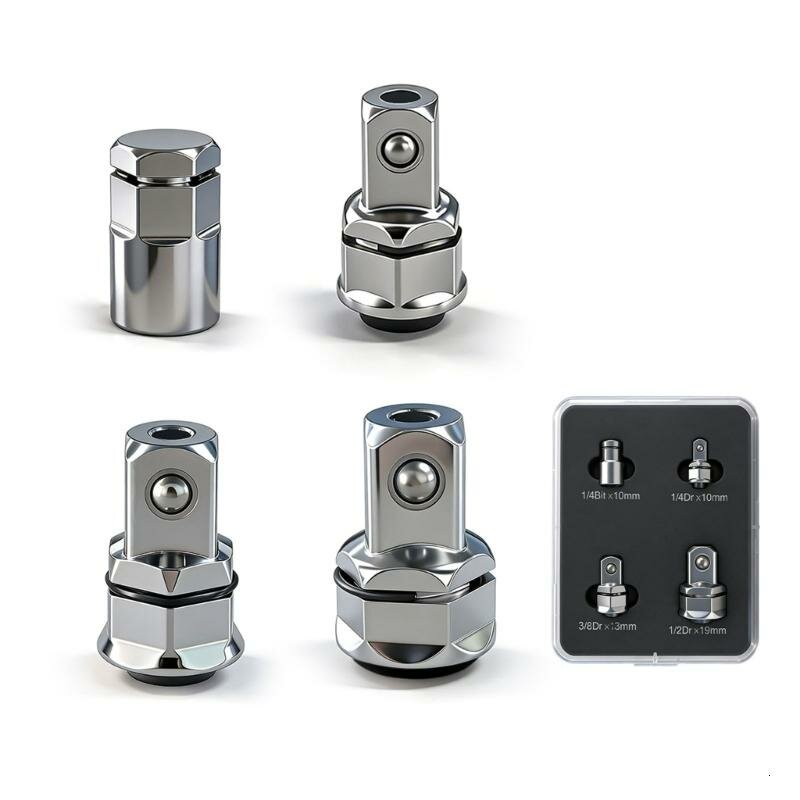 4 предмета 1/2" 1/4" 3/8" Трещоточный переходник на квадрат