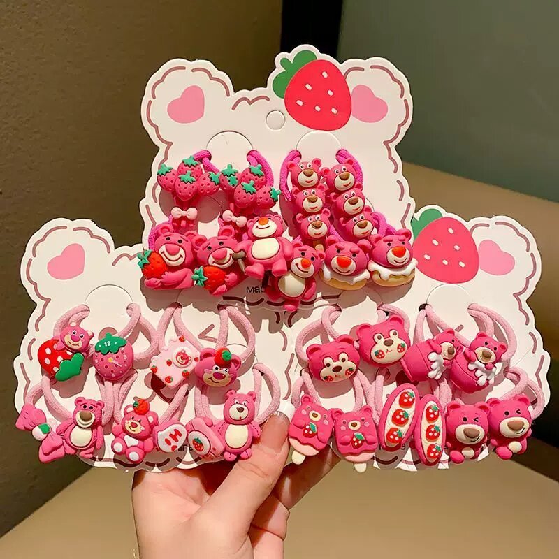 Классические и мороженое резинки с мишкой-клубникой, 30 штук, эластичные ленты для детей