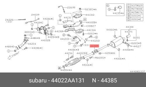 Прокладка глушителя IMPREZA 1999-2014 / FORESTER 1998-2007
