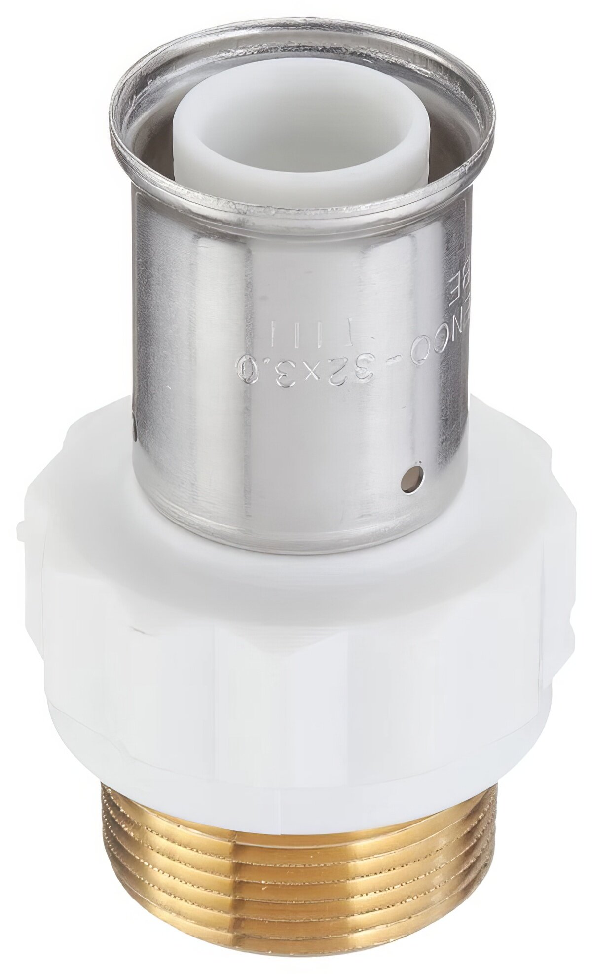 Муфта Henco (17PKW-3207) 32(пресс) х 1 1/4 НР(ш) белая PVDF