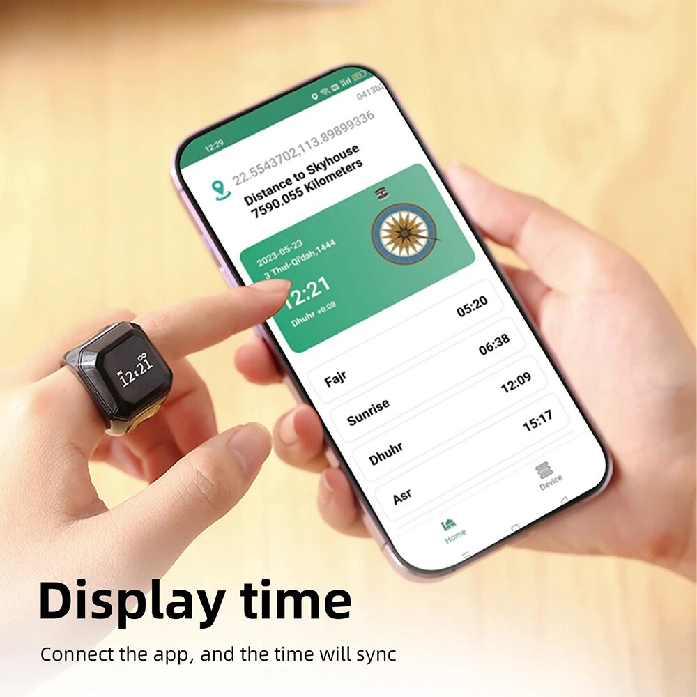 Черное Bluetooth-кольцо-счетчик ANENG с OLED — фото 1