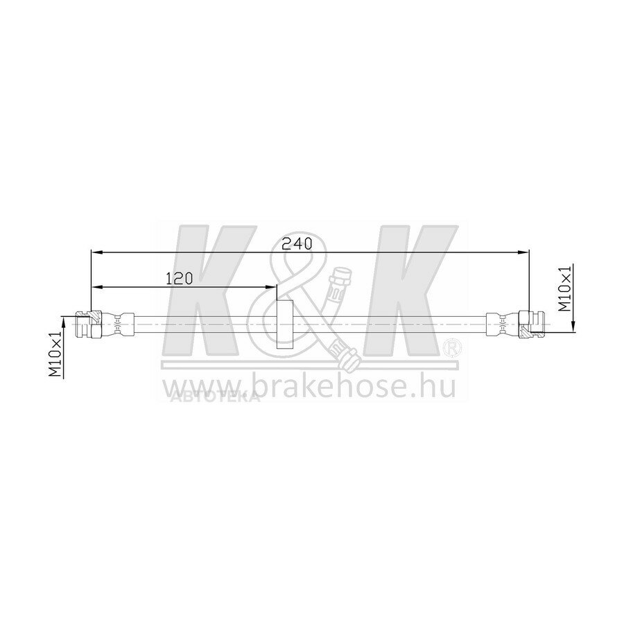 Шланг тормозной FIAT Panda (141A) 950 4X4 01.86-12.86 K&K FT8507
