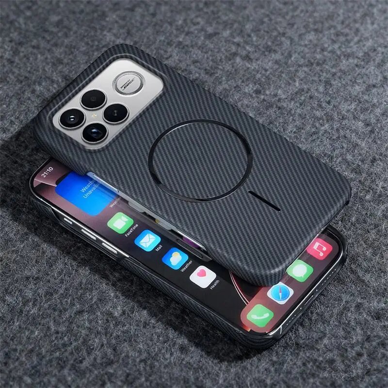 Черный чехол для POCO F8 Ultra с кольцом