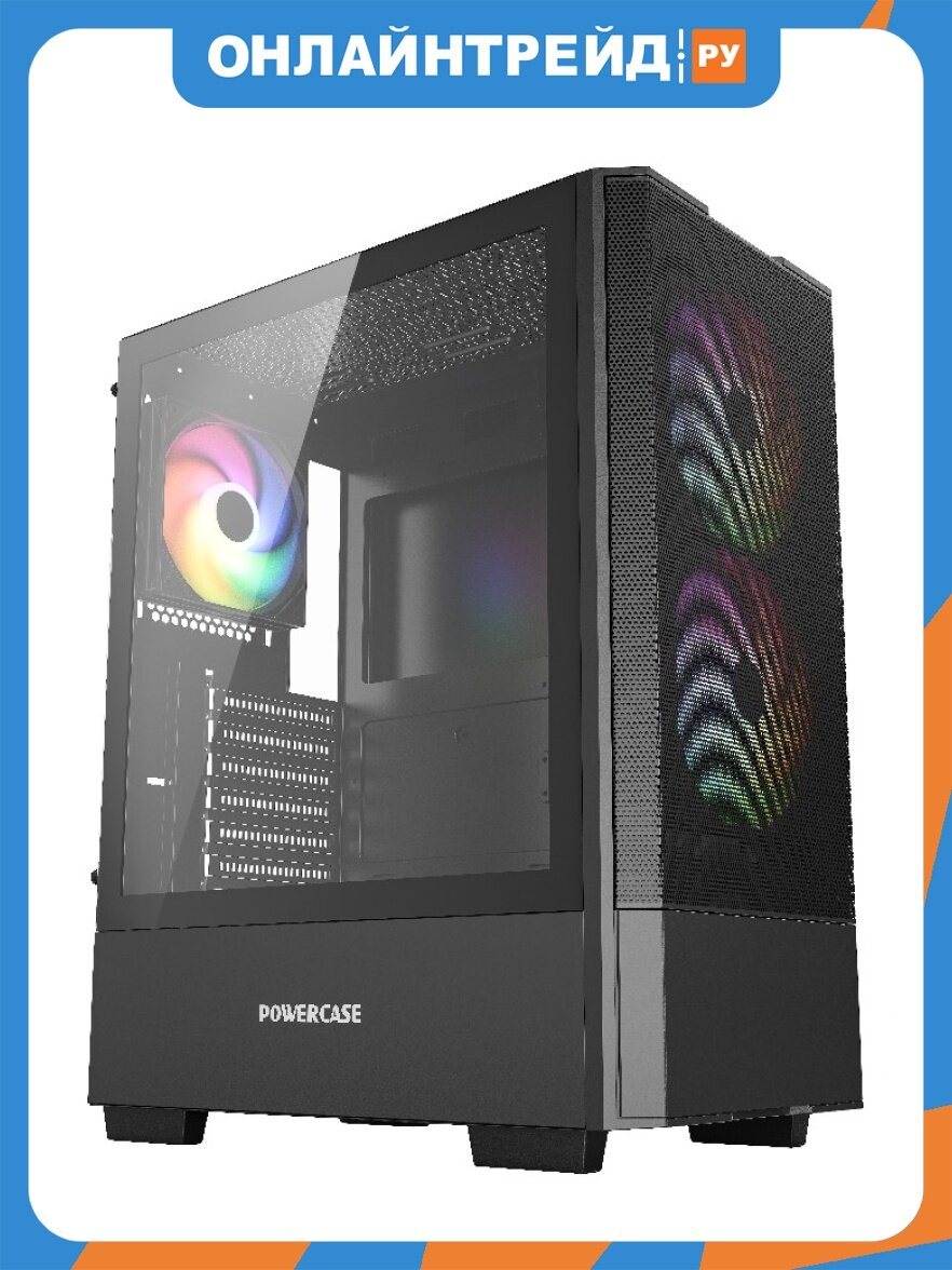 Корпус Powercase Mistral AY3B ARGB, черный (CMAYB-A3)