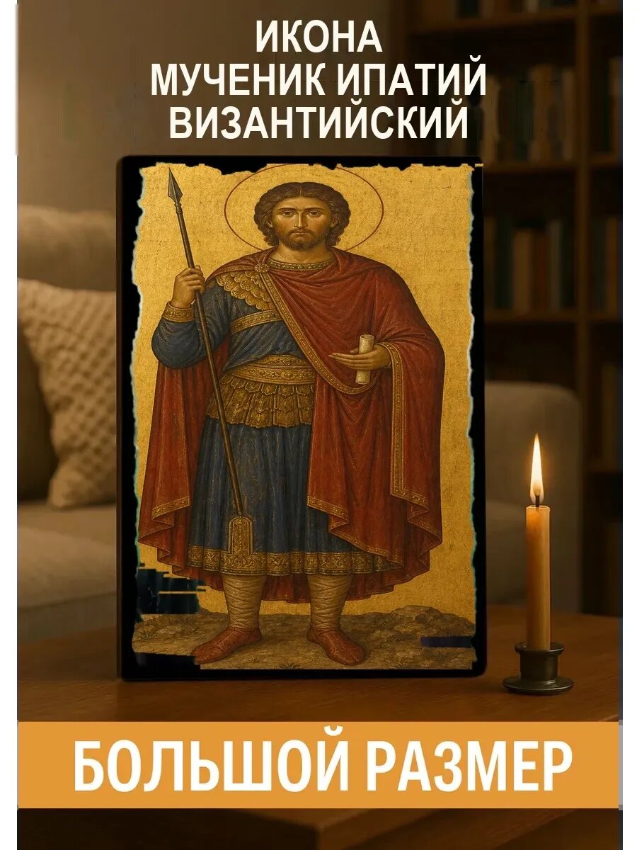 Икона Мученик Ипатий Византийский, на дереве, 30×40 см, освящённая