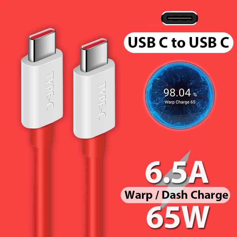 65 Вт/6,5 А Кабель для быстрой зарядки типа C для USB C — USB C Warp Кабели для Dual TypeC 2 m