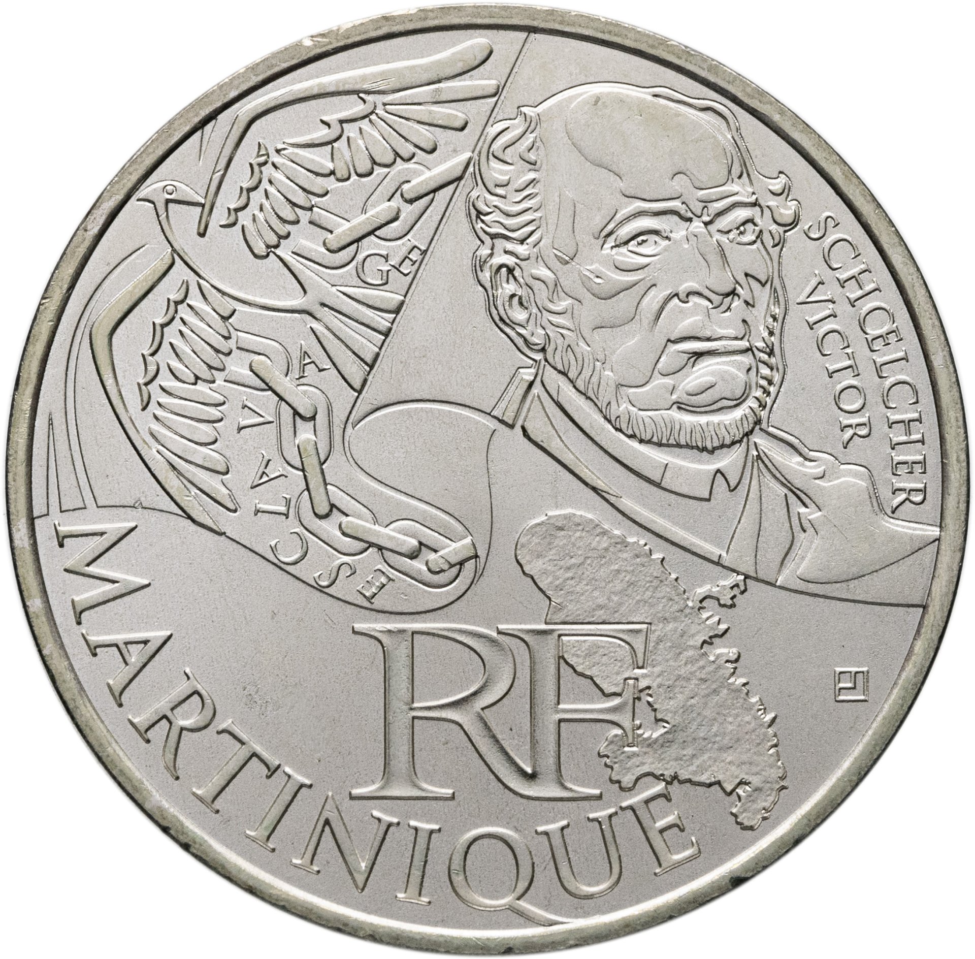 Франция 10 евро 2012 "Регионы Франции - Мартиника", Серебро 500, в сохранности UNC