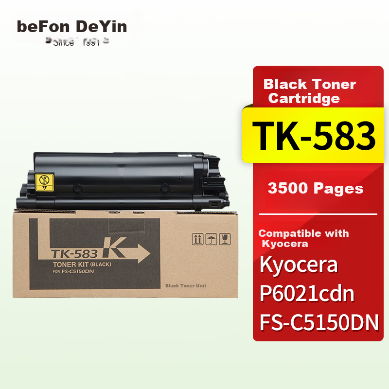 Befon TK583 Высокопроизводительная черная картридж-тонер для принтеров Kyocera FS C5150DN P6021CDN Цвет：[2800 страниц /