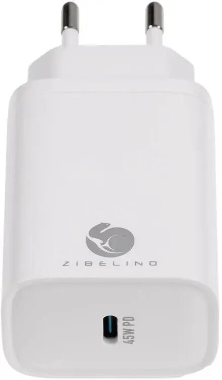 Сетевое зарядное устройство ZIBELINO MC-G-UC-1, USB-C, 45Вт, 3A, белый