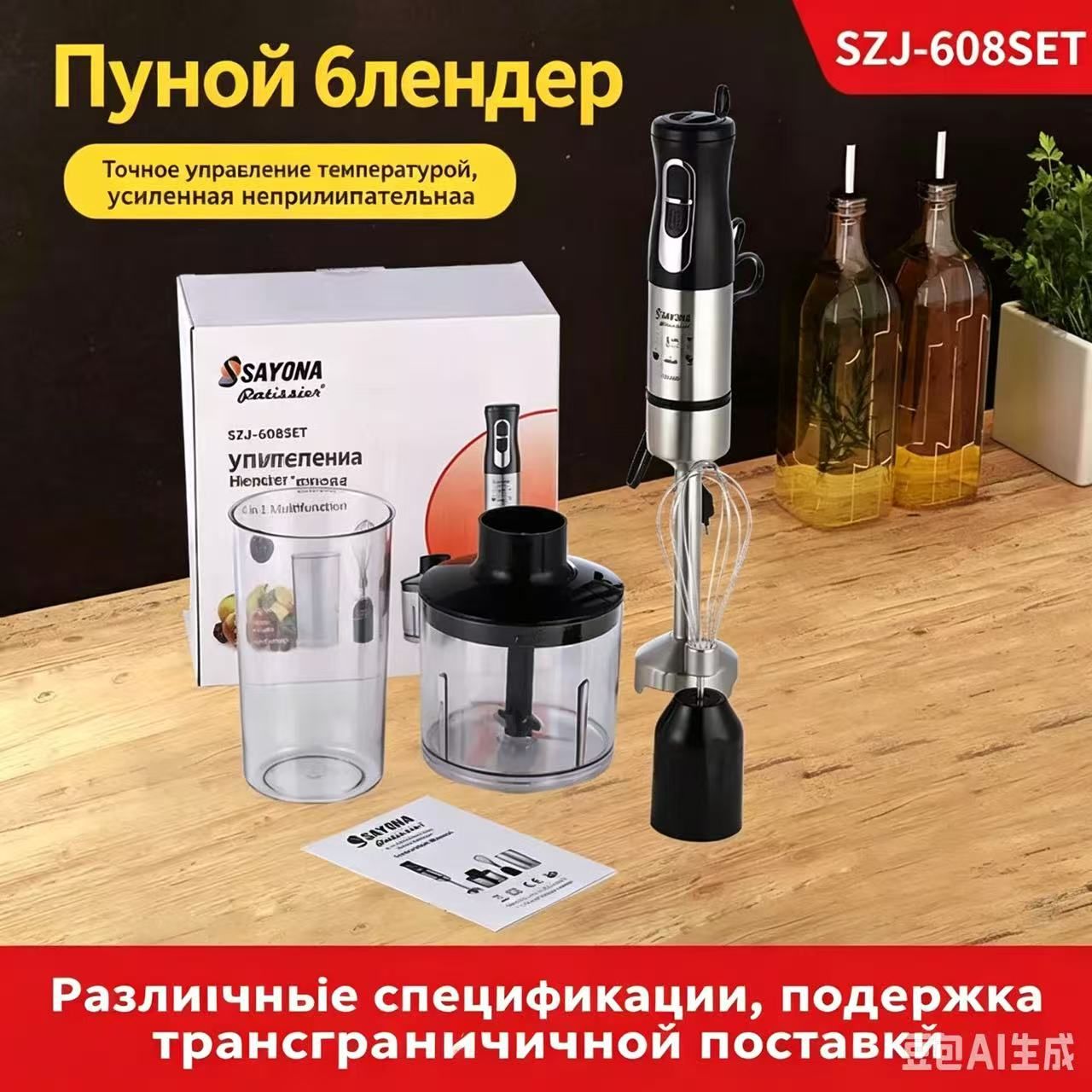 Погружной блендер Блендер погружной, черный, черно-серый
