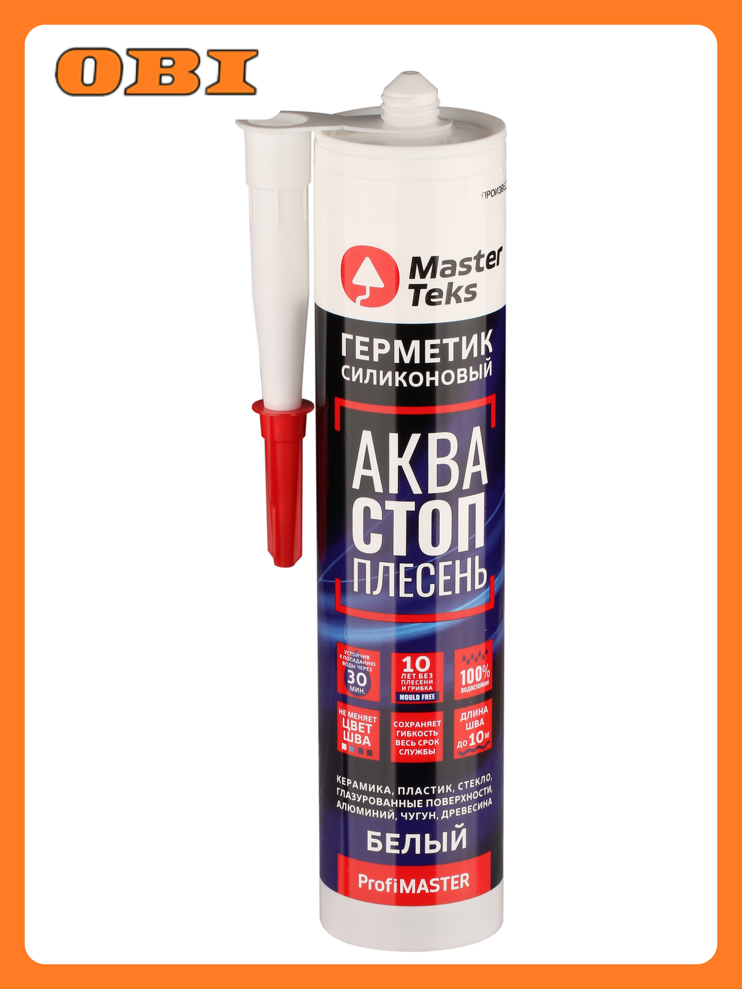 MasterTeks PM герметик силиконовый аквастопплесень 280 мл белый