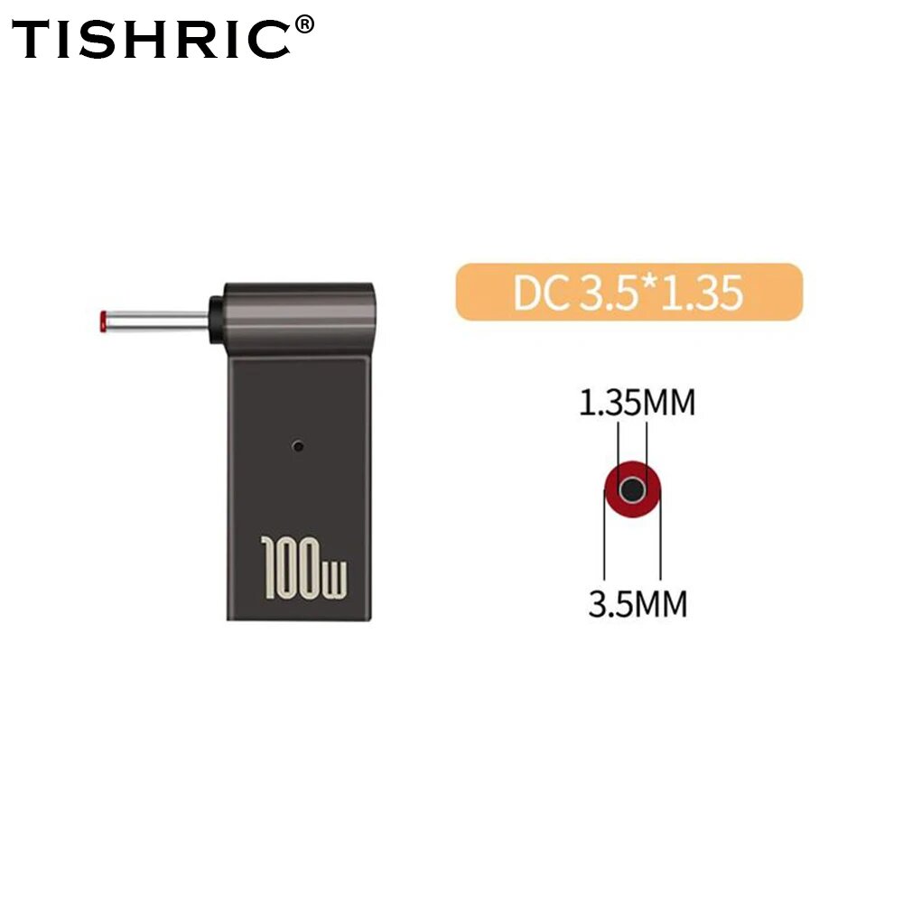 TISHRIC Конвертер USB-C в DC 100 Вт 3.5x1.35mm