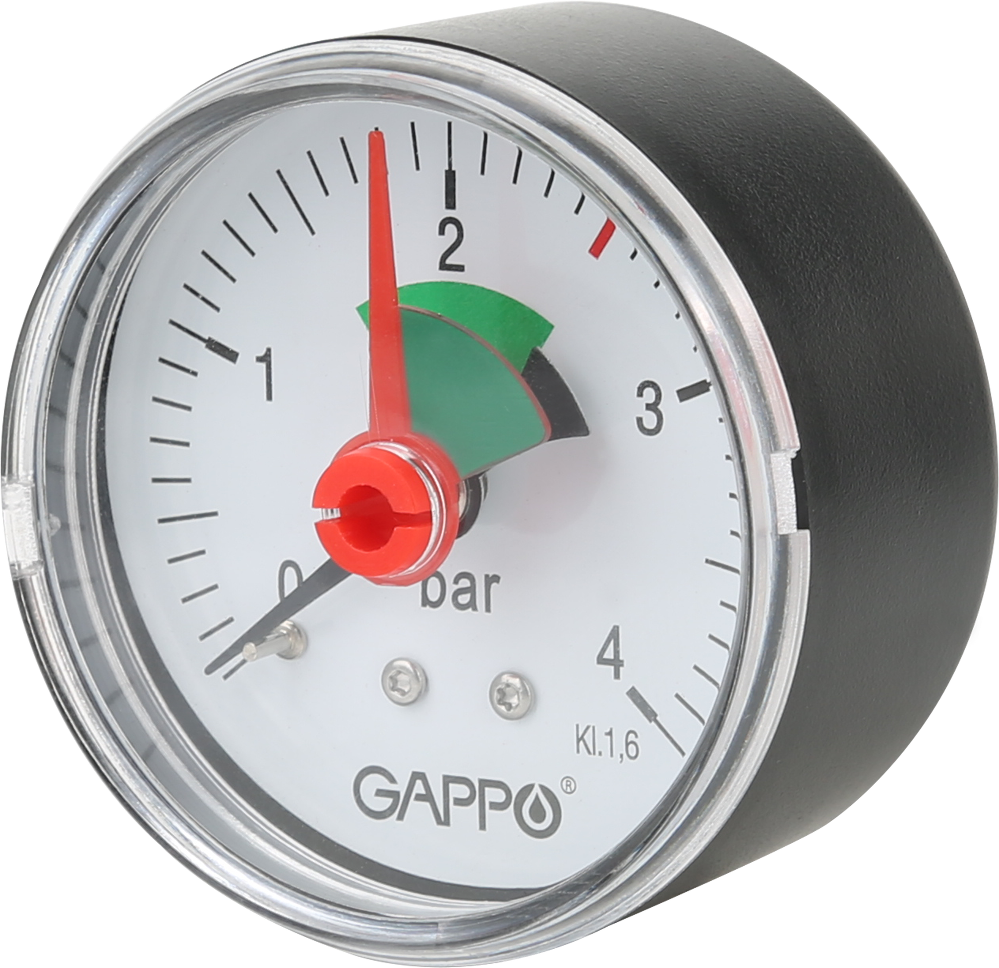 Манометр аксиальный с указателем предела 1/4х4 бара Gappo G1471.4