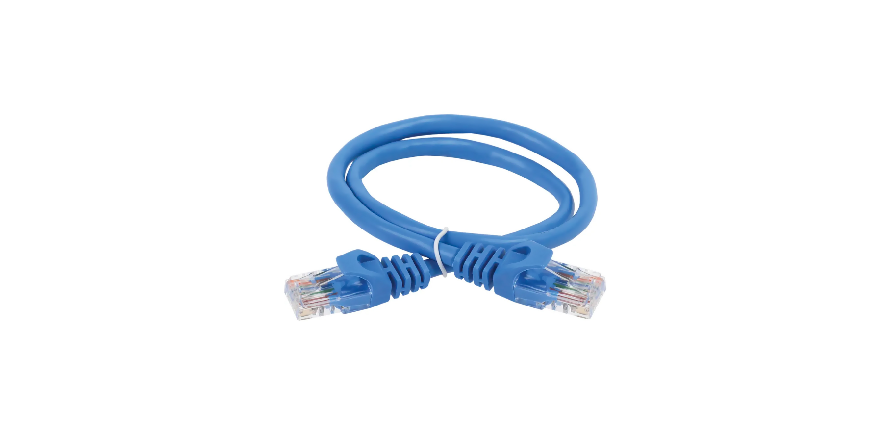 Кабель патч-корд U/UTP 5e кат. 1 метр синий, RJ45, витая пара,