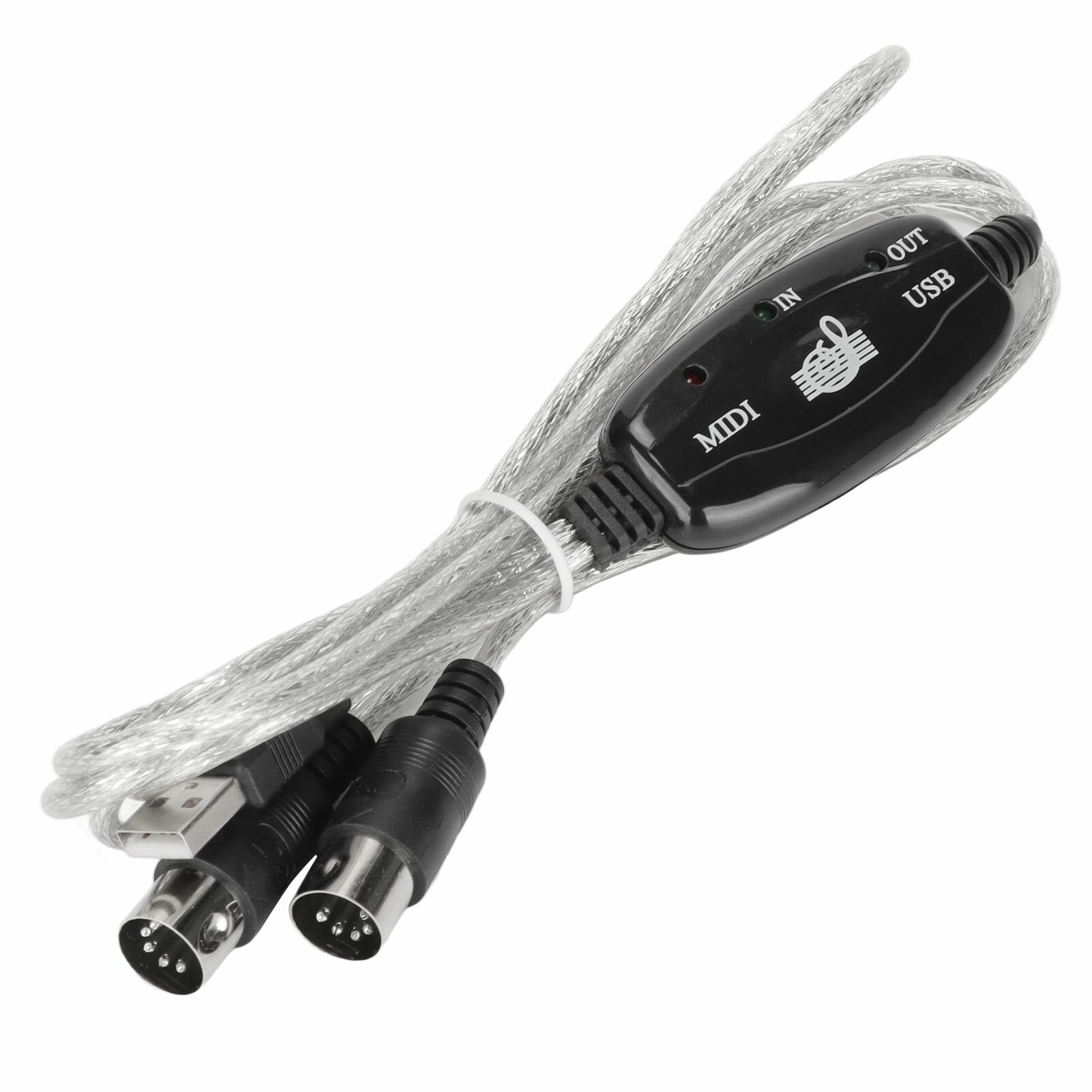 MIDI-USB кабель 2 м, 16 каналов, LED-индикатор, для ПК