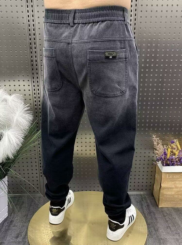 Тренд RONG CH Мужские Джинсы Лето Гонконг Стиль Слим Хип-Хоп Высокий Улица Деним, Размер_3XL