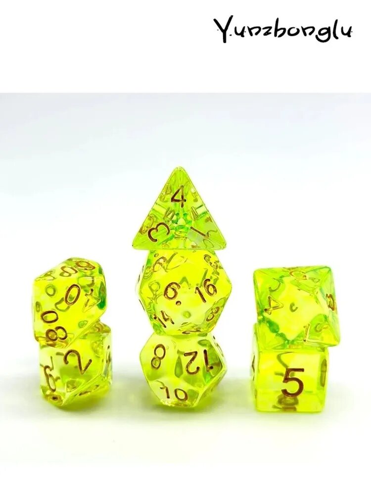 Yunzhonglu Кости игральные, дайсы, кубики для DnD (ДнД) 7 шт