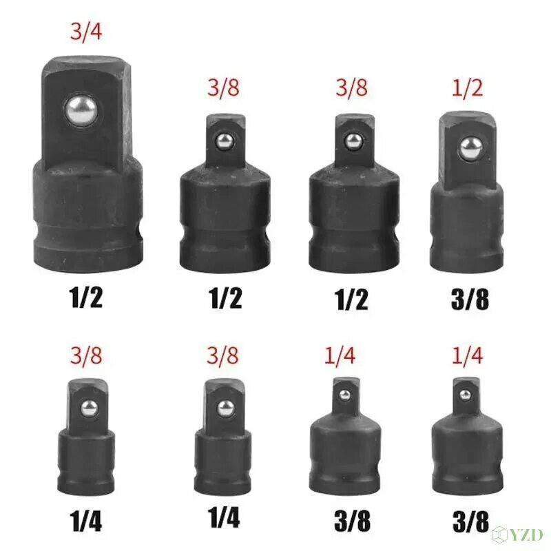 Набор переходников адаптеров для головок 1/2, 3/8 и 1/4" 4 предмета