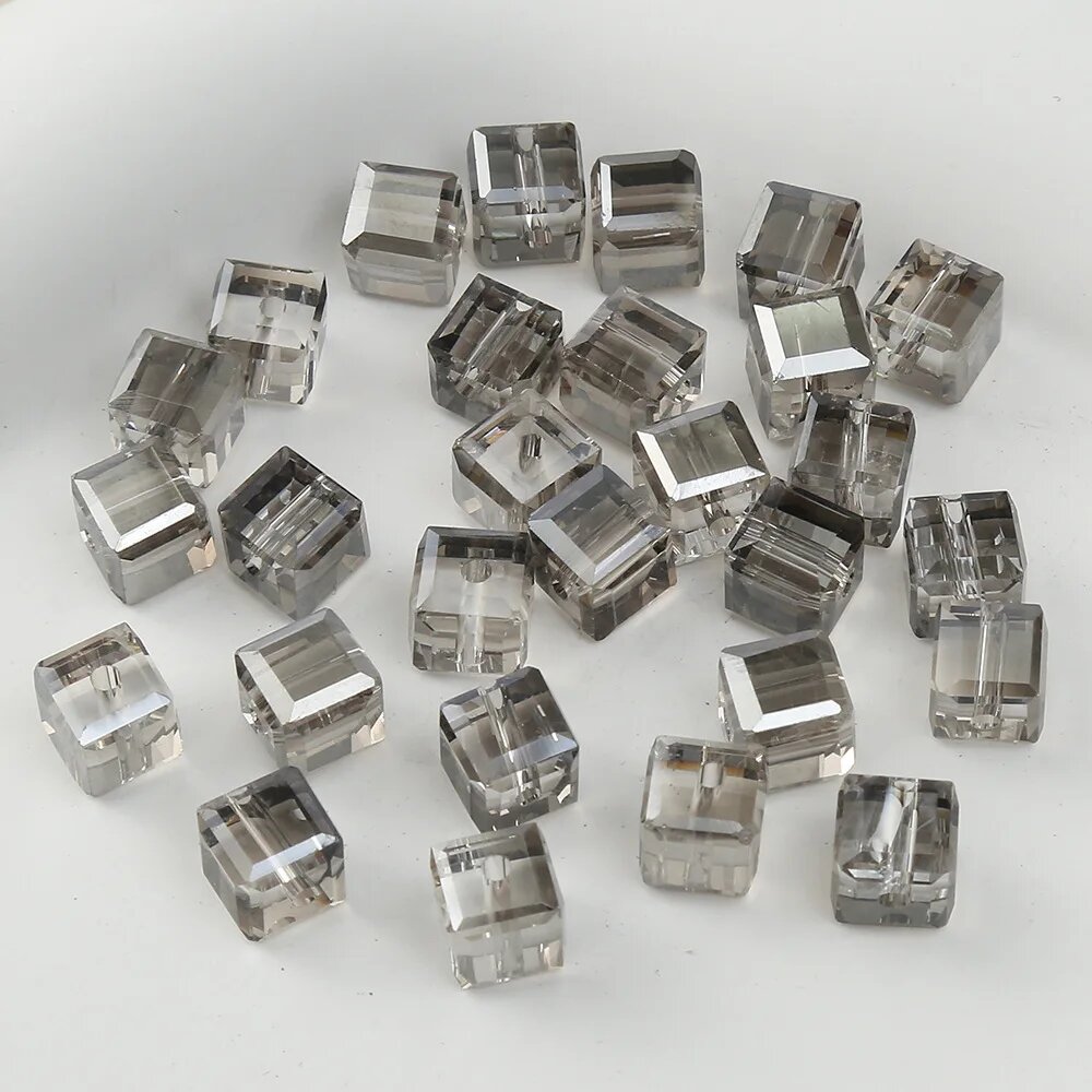 Квадратные хрустальные граненые бусины UQRUIDIYBEADS 8x8 мм Серебряный, 11