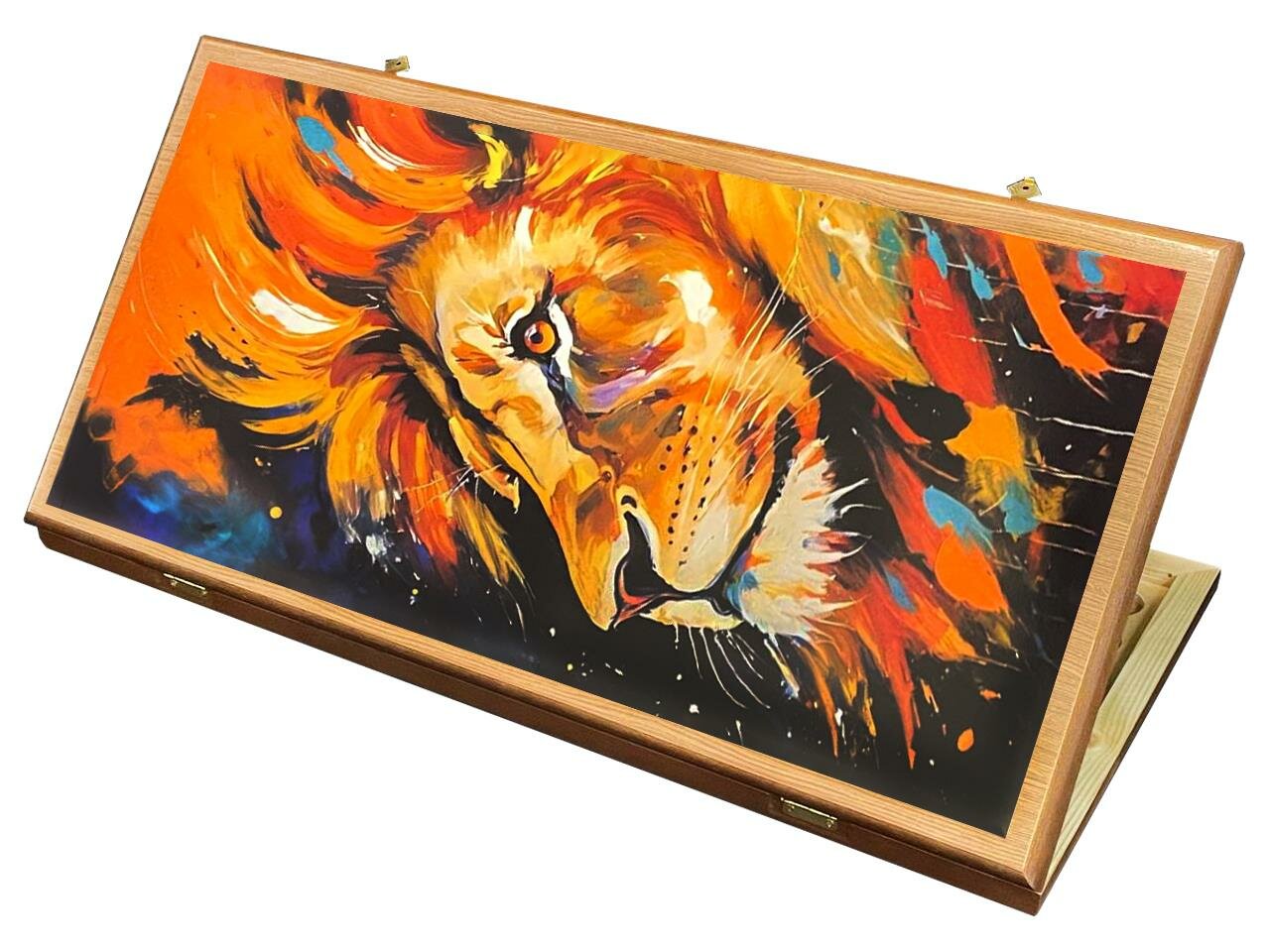 Нарды + Шашки Сирия Лев Король большие (Россия, дерево, 60 см), Partida