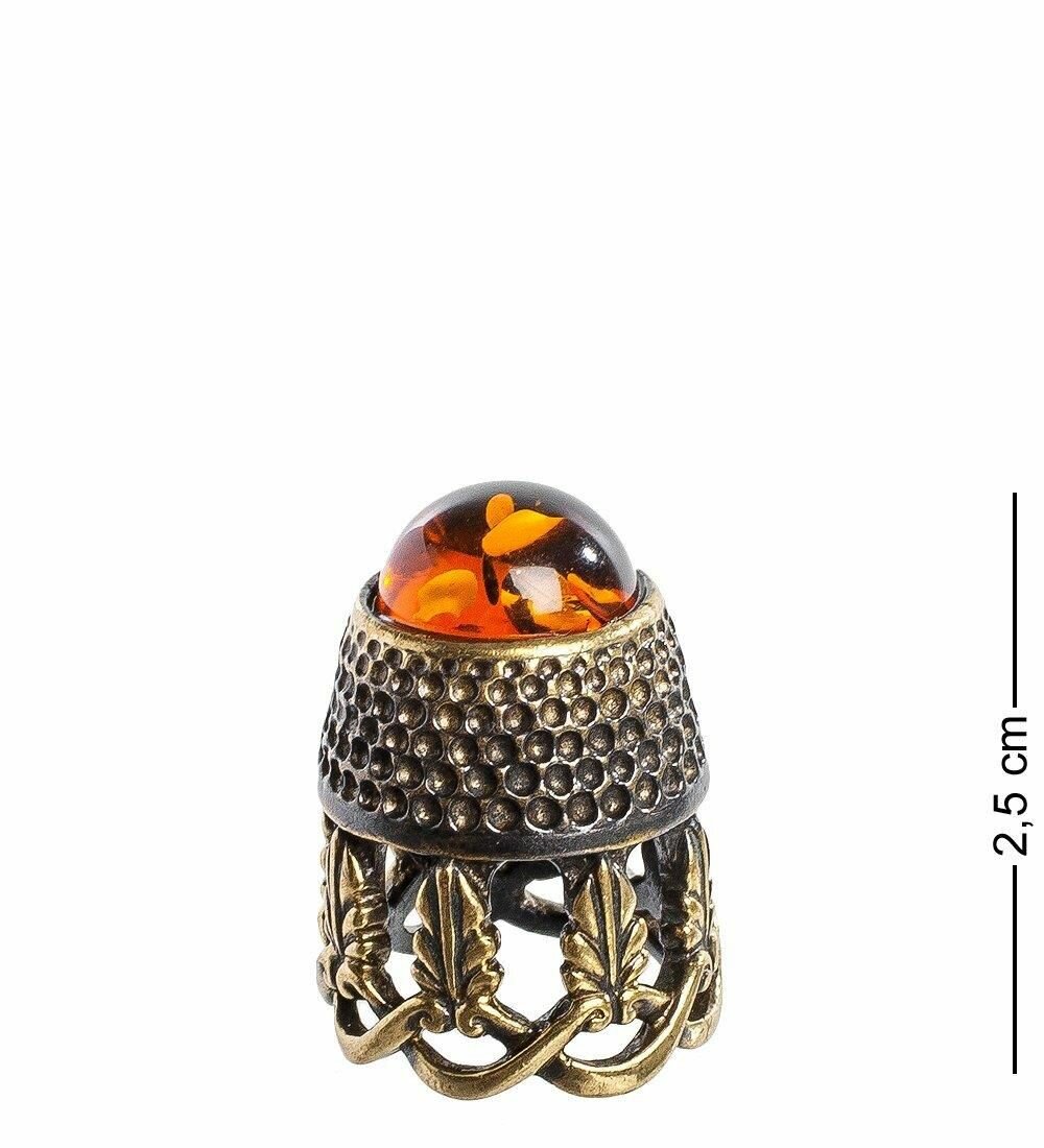 Наперсток из янтаря и латуни "Ажур" A2059291 Народные промыслы, Латунь, янтарь