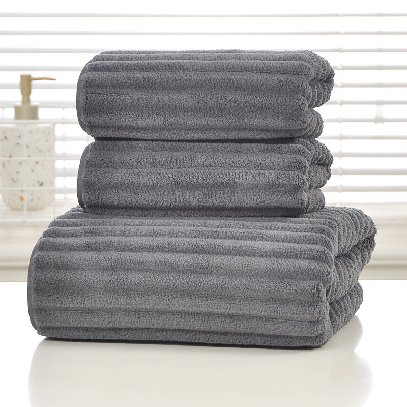 Трансграничные конфеты Коралловый бархатный набор из трех частей полотенец полотенце толстый, впитывающий, мягкий и