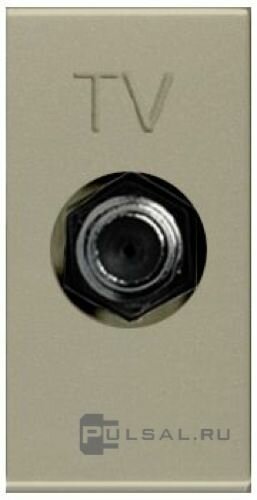 Розетка одиночная ABB 1 модуль спутник одиночная пластмасса шампань