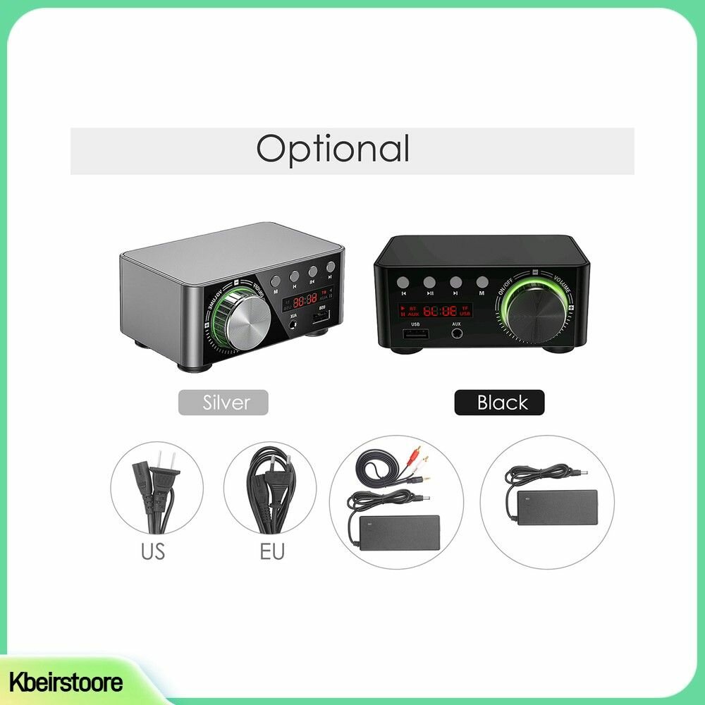 Миниатюрный стерео усилитель 100Вт, Bluetooth 5.0, USB/AUX/TF, черный