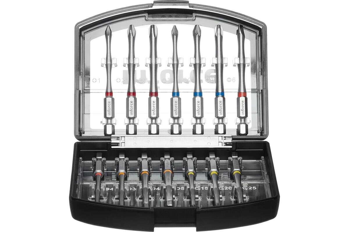 Набор бит с держателем 36 предметов, S2, хвостовик 1/4, (11-01-287) Inforce