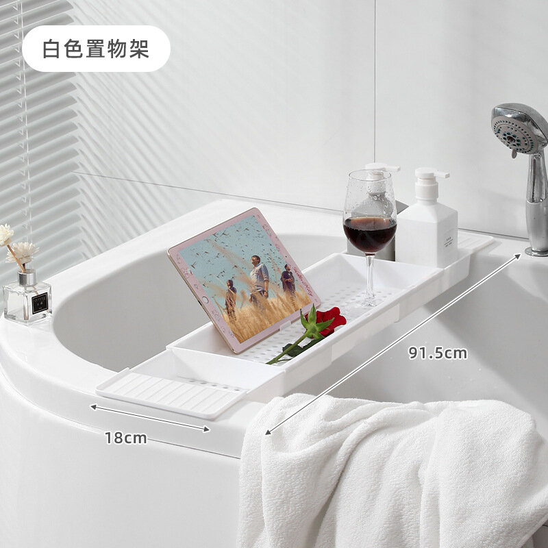 Телескопическая полка для хранения в ванной, деревянное ведро, складная полка для хранения, держатель для телефона, хранительная доска