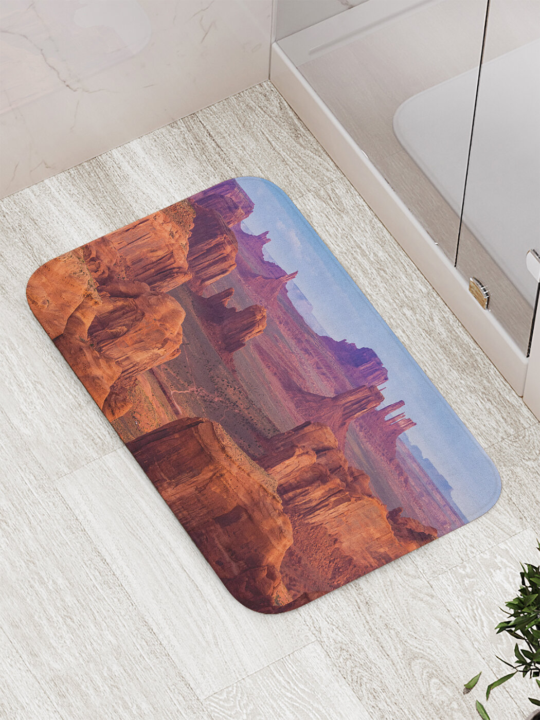 Коврик для ванной комнаты, туалета "Крутые каменные горы" противоскользящий, 52х77 см, JoyArty