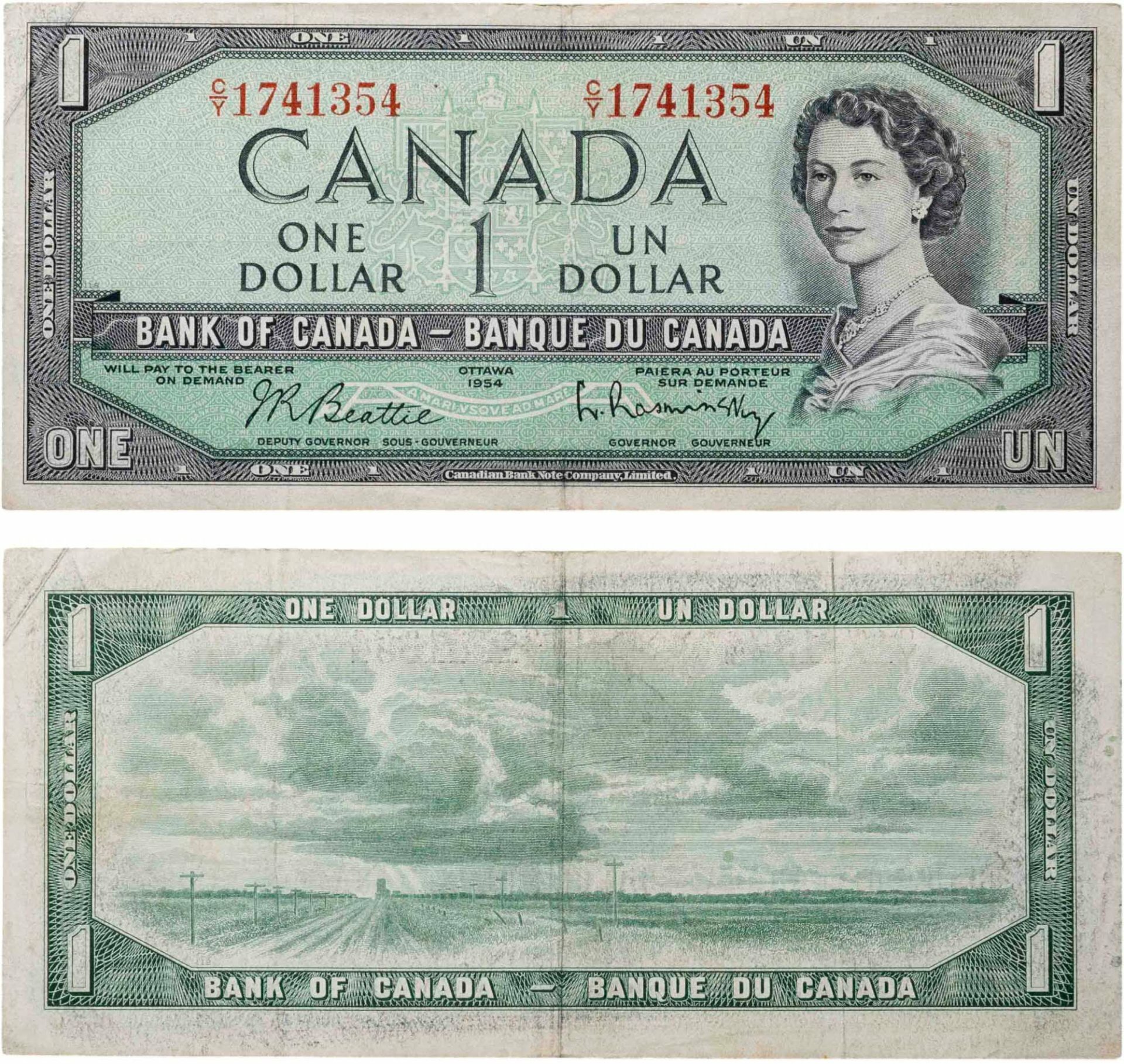 Канада 1 доллар 1954