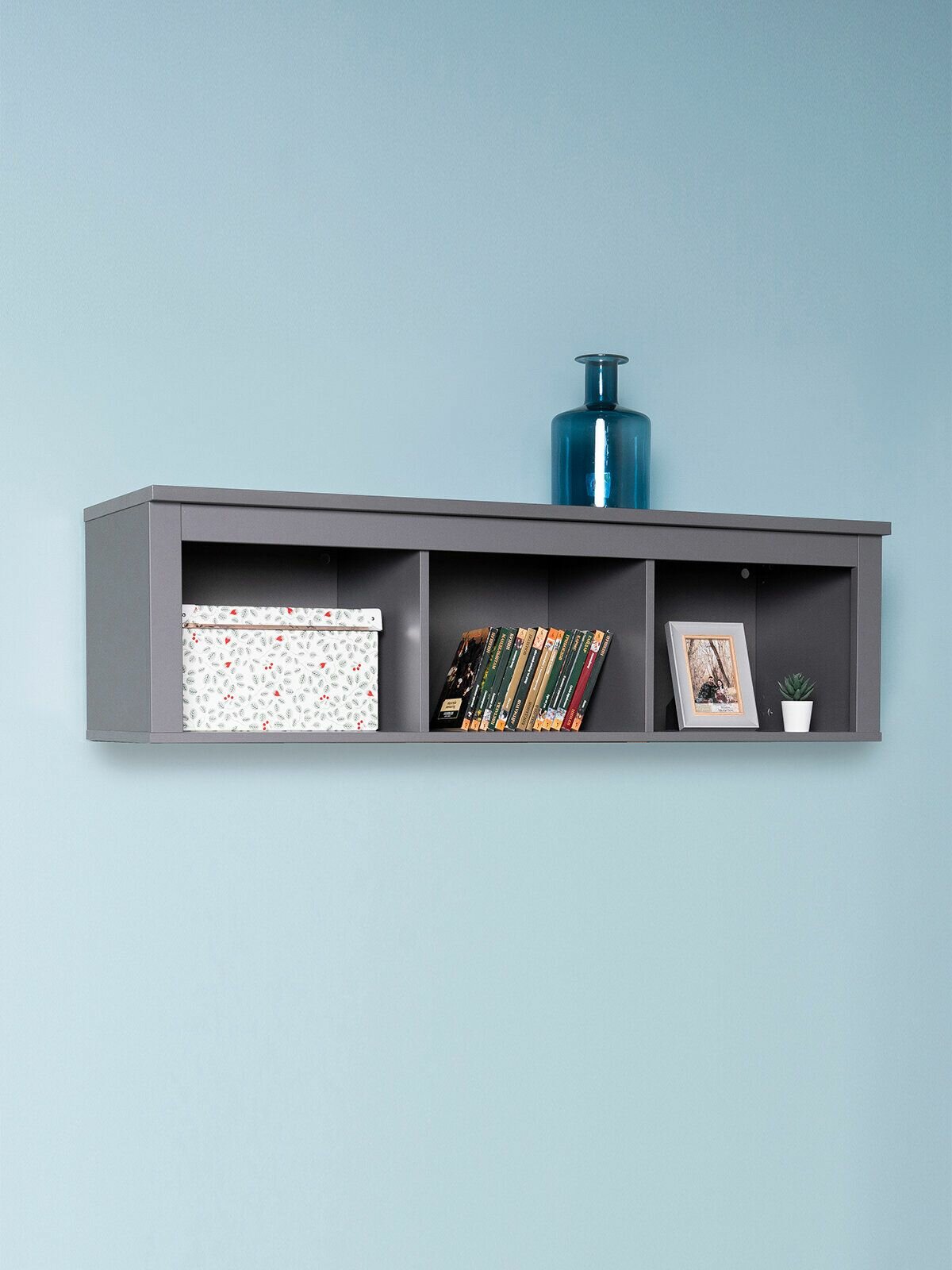 Полка навесная Сага, 3 секции, серая, ГУД лакк