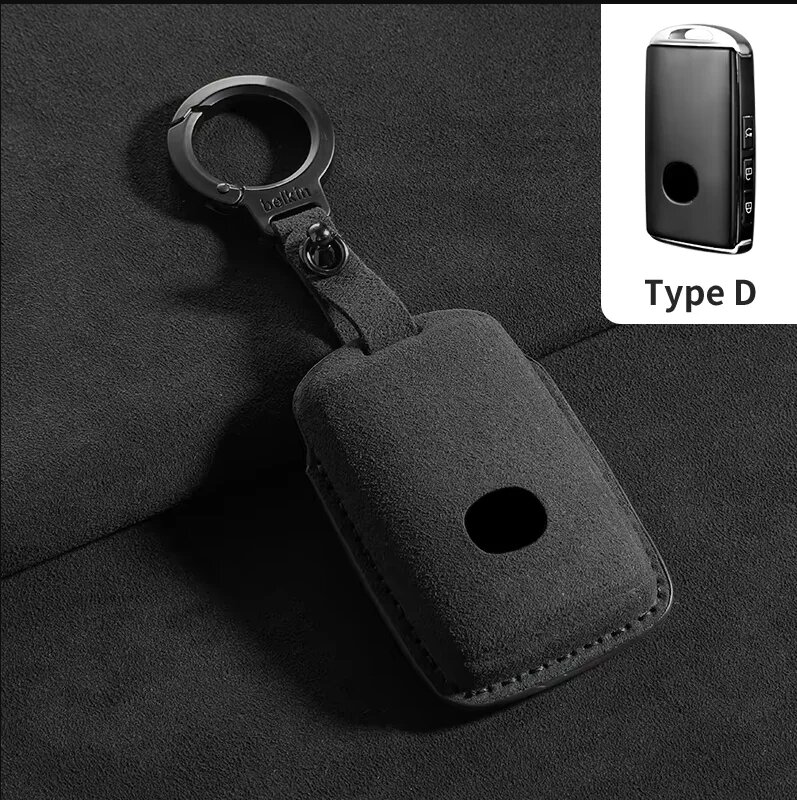 Замшевый кожаный чехол для дистанционного ключа автомобиля, чехол для Mazda 3 6 Alexa CX30 A1-Black