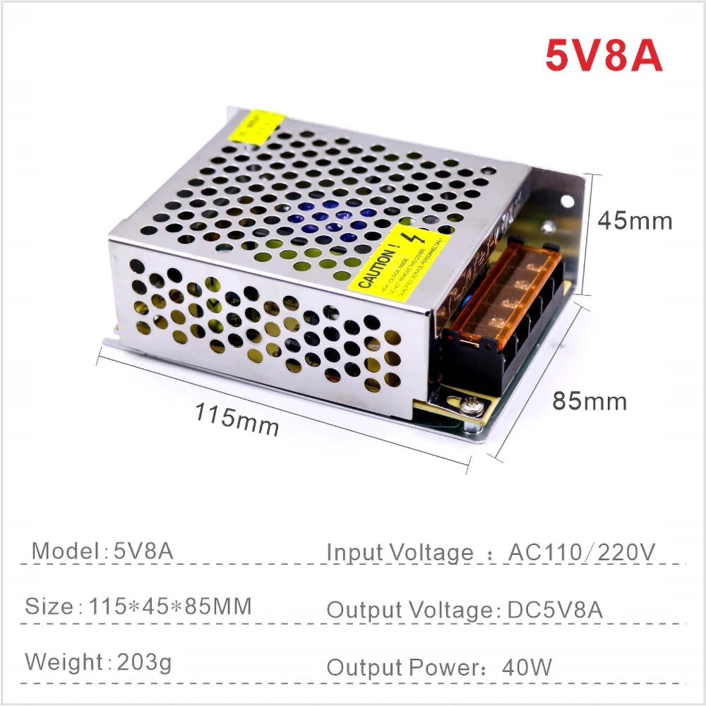 Блок питания 5В 8А 40Вт 110/220V