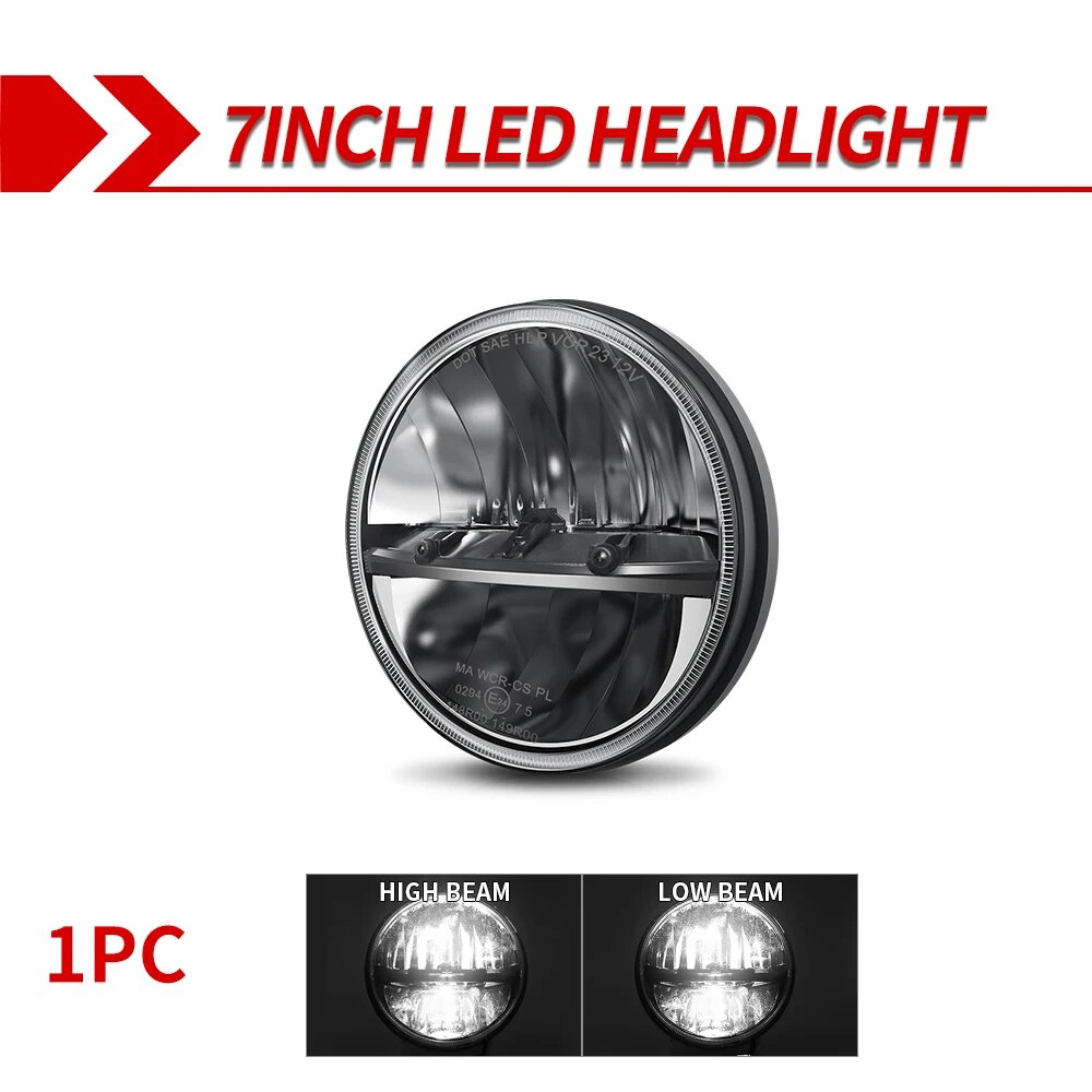 7-дюймовая Светодиодная Фара H4 Для Мотоциклов И Внедорожников (4x4), Jeep Wrangler TJ JK LJ CJ, Land Rover Defender, Hummer