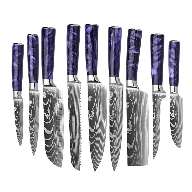 Специализированный кухонный острый бытовой нож для овощей, фруктовый нож, полный набор, нож шеф-повара, японский стиль, комбинированный набор ножей