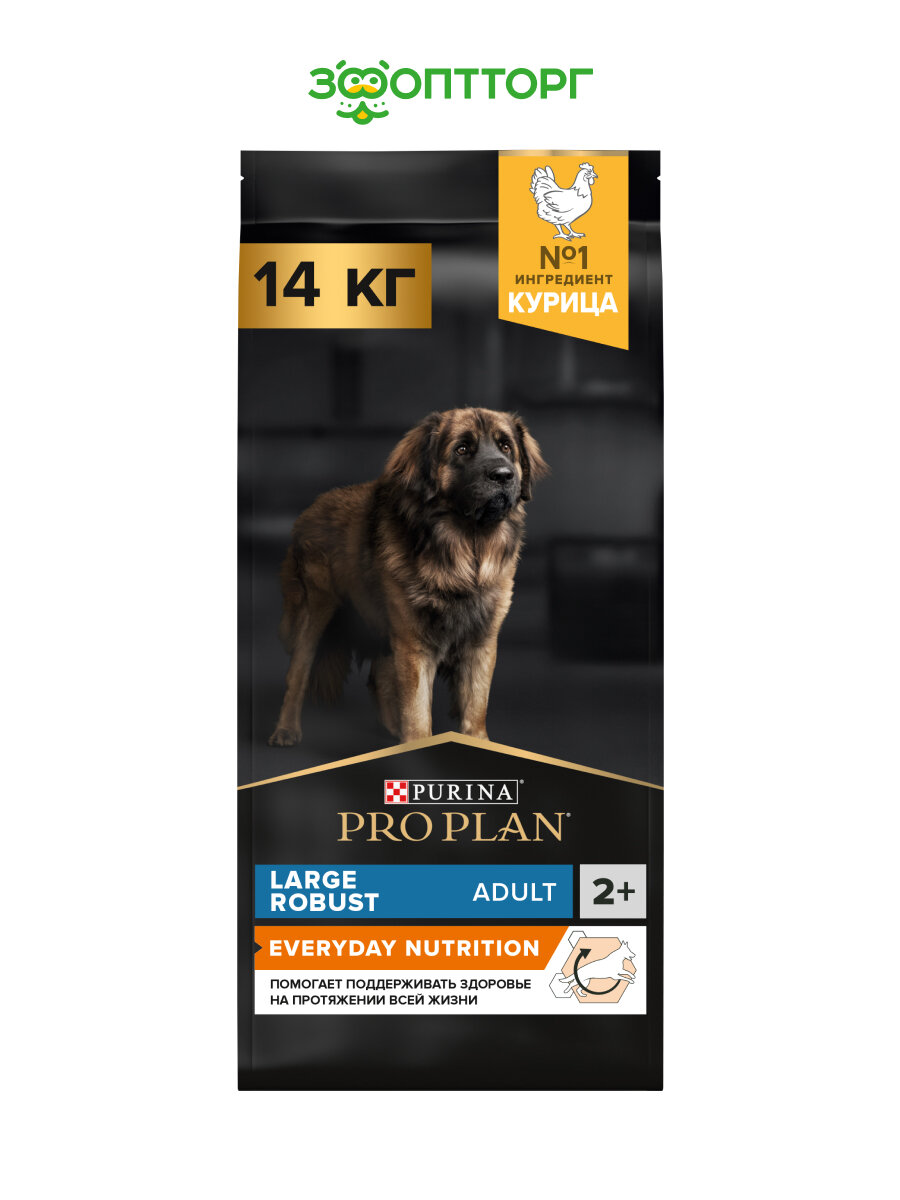 Сухой корм PRO PLAN EVERYDAY NUTRITION для собак крупных пород Курица, 14 кг.