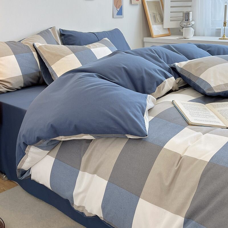 Чехол для одеяла 1 шт, 100% хлопок, универсальный для всех сезонов, однотонный и плед